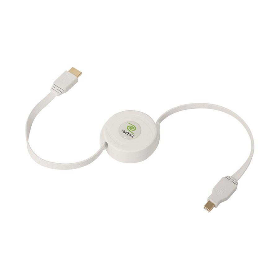 ReTrak ETCABLEDPW 1.5m (5ft) Retractable HDMI to Mini DisplayPort Cabl ...